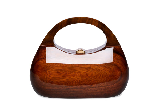 Mandy Sculptural Acacia Wood Handbag | ROCIO